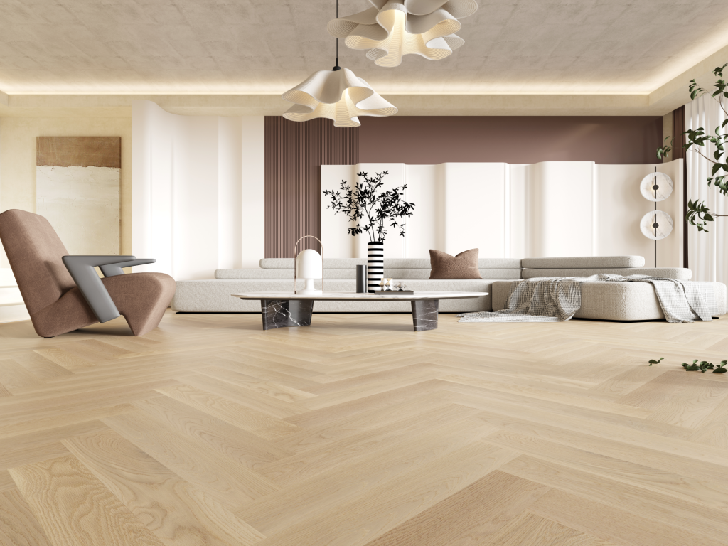 Vidar - American Oak Herringbone 5" x 3/4" NAKED OAK - RusCan Flooring